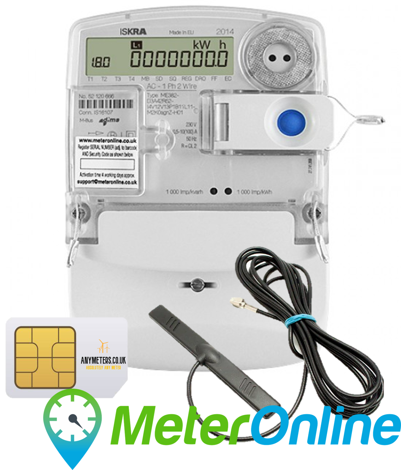 Iskra ME382 Single Phase Remote Monitoring Meter